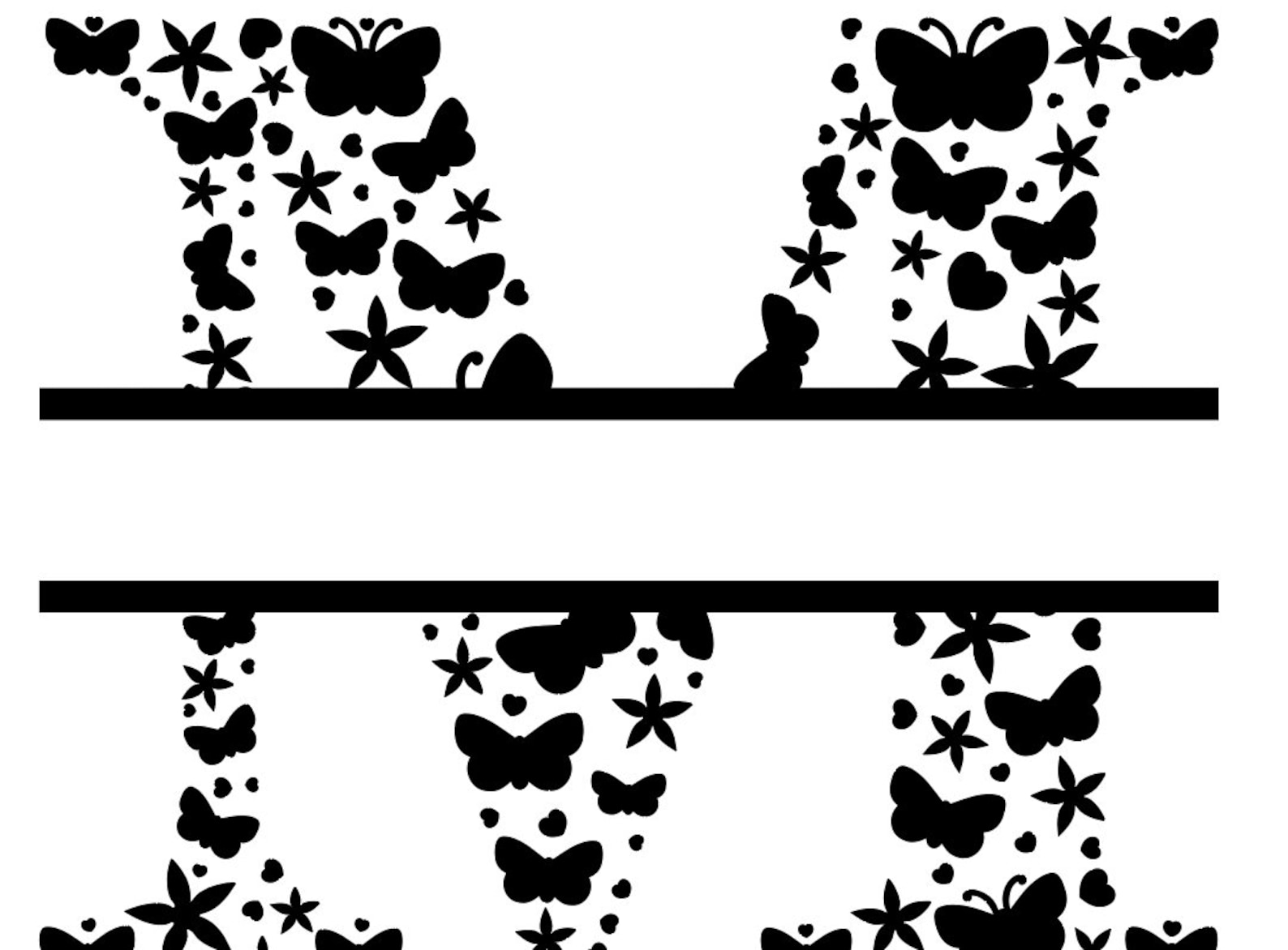 Initial M, Split Letter M Svg, Knockout Letter M, Split Monogram, Svg ...