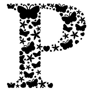 Initial P Cut File, Monogram P SVG, Letter P, Svg File, Dxf, Png, Pdf ...