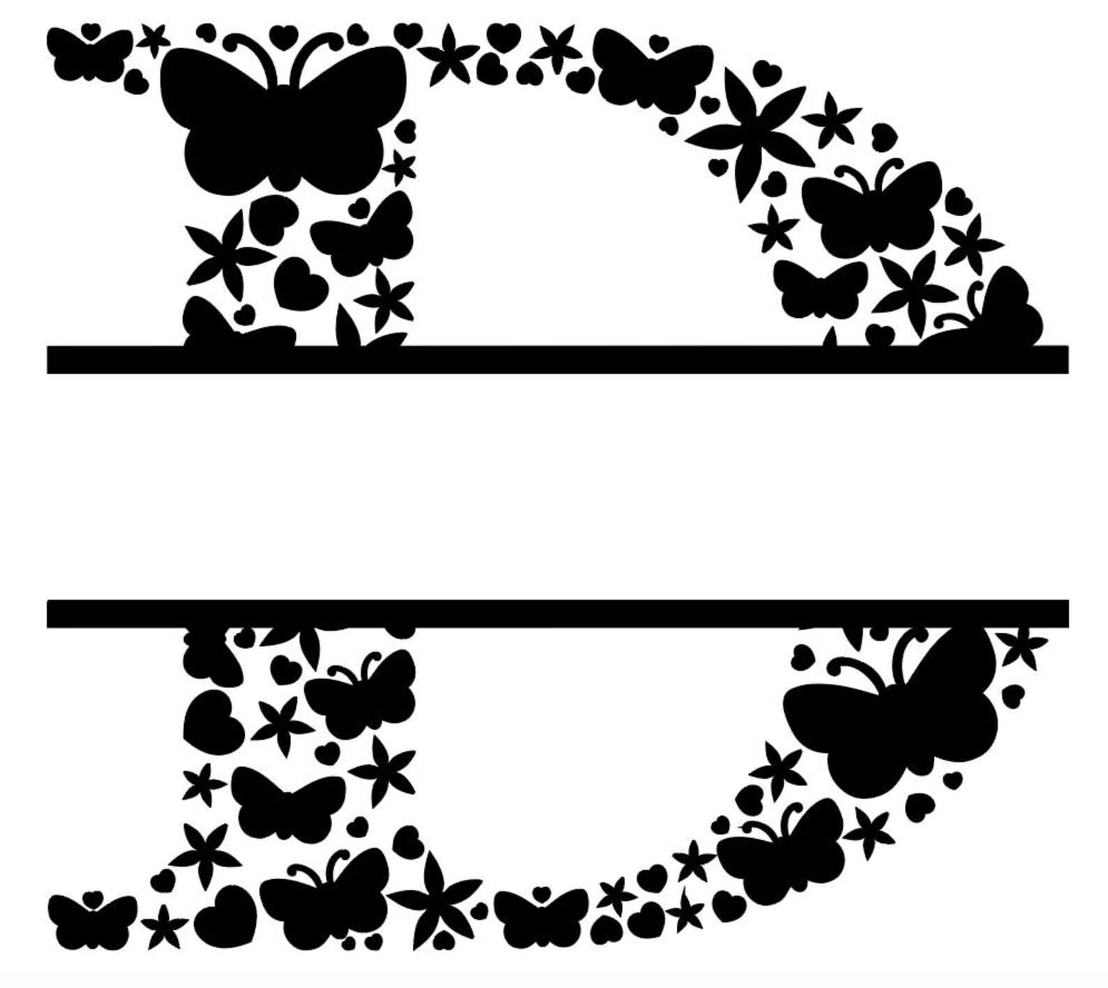 Initial D, Split Letter D Svg, Knockout Letter D, Split Monogram, Svg ...