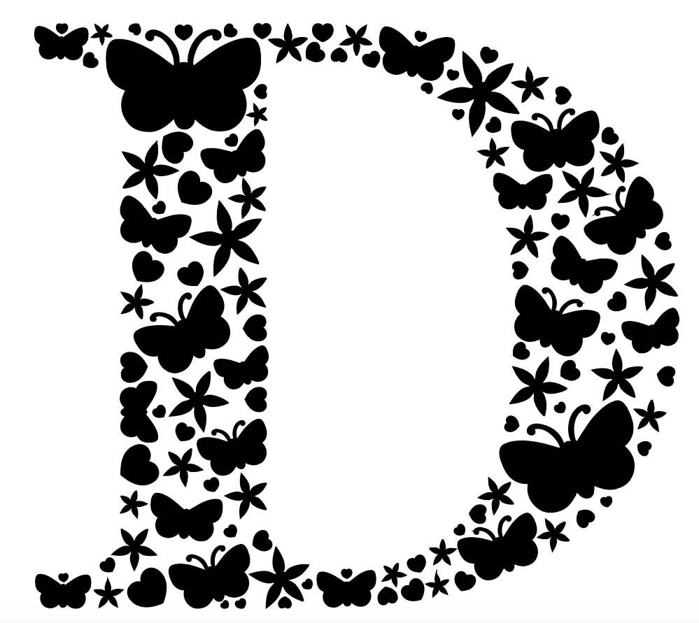 Monogram D SVG, Letter D Cut File, Initial D, Svg Files, Dxf, Png, Pdf ...