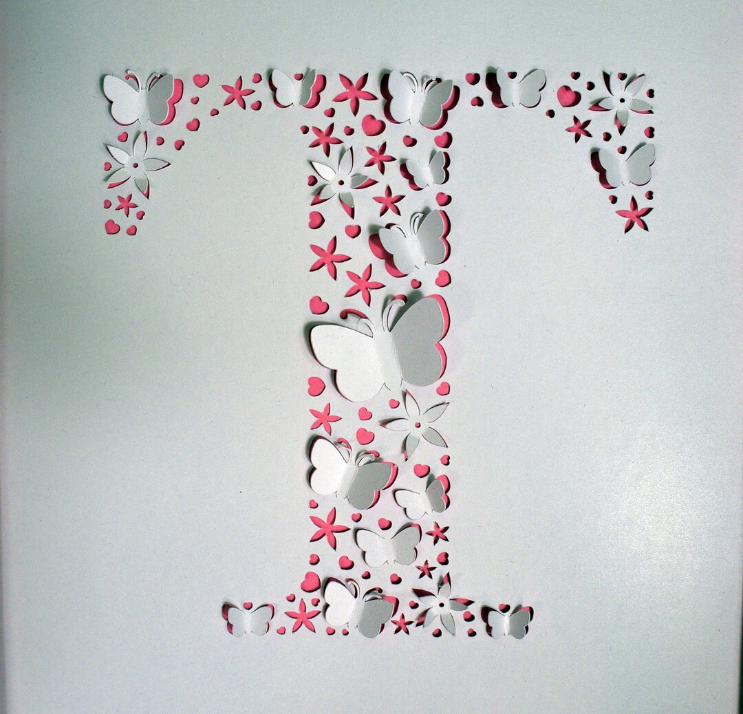 Initial T Cut File,letter T Cut File,papercut,svg,dxf,png,pdf,eps ...