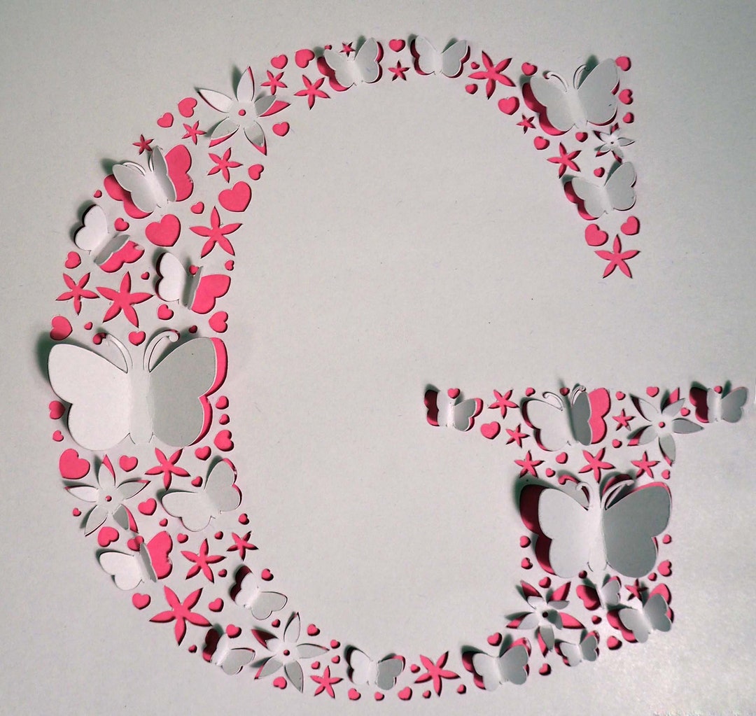 Papercut Alphabet,initial G Cut File,letter G Cut File,papercut,svg,dxf ...