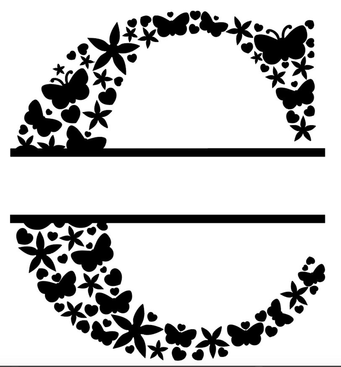 Knockout Letter C Split Letter C Svg Initial C Split | Etsy