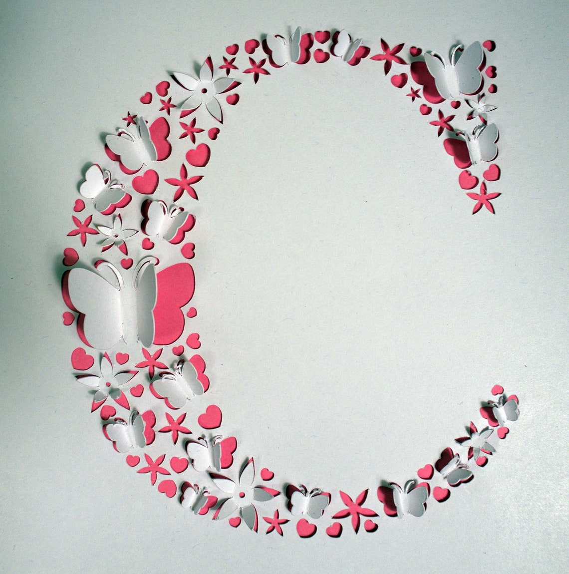 Papercut Initial C Fileletter C Cut - Etsy