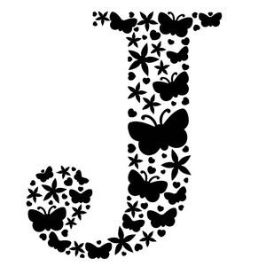 Initial J Cut File, Monogram J SVG, Letter J, Svg File, Dxf, Png, Pdf ...