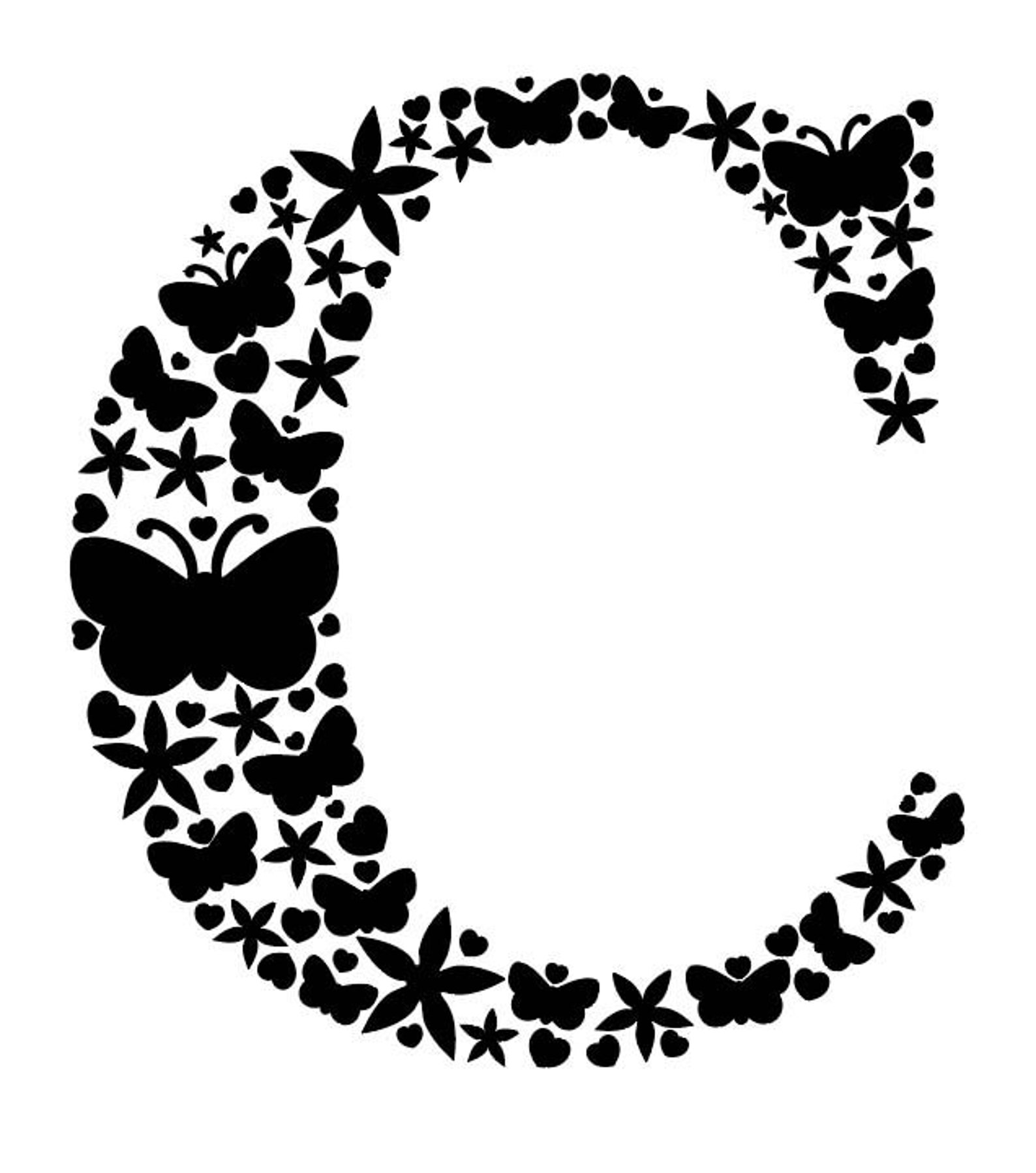 Monogram C SVG Letter C cut file Initial C svg files dxf | Etsy