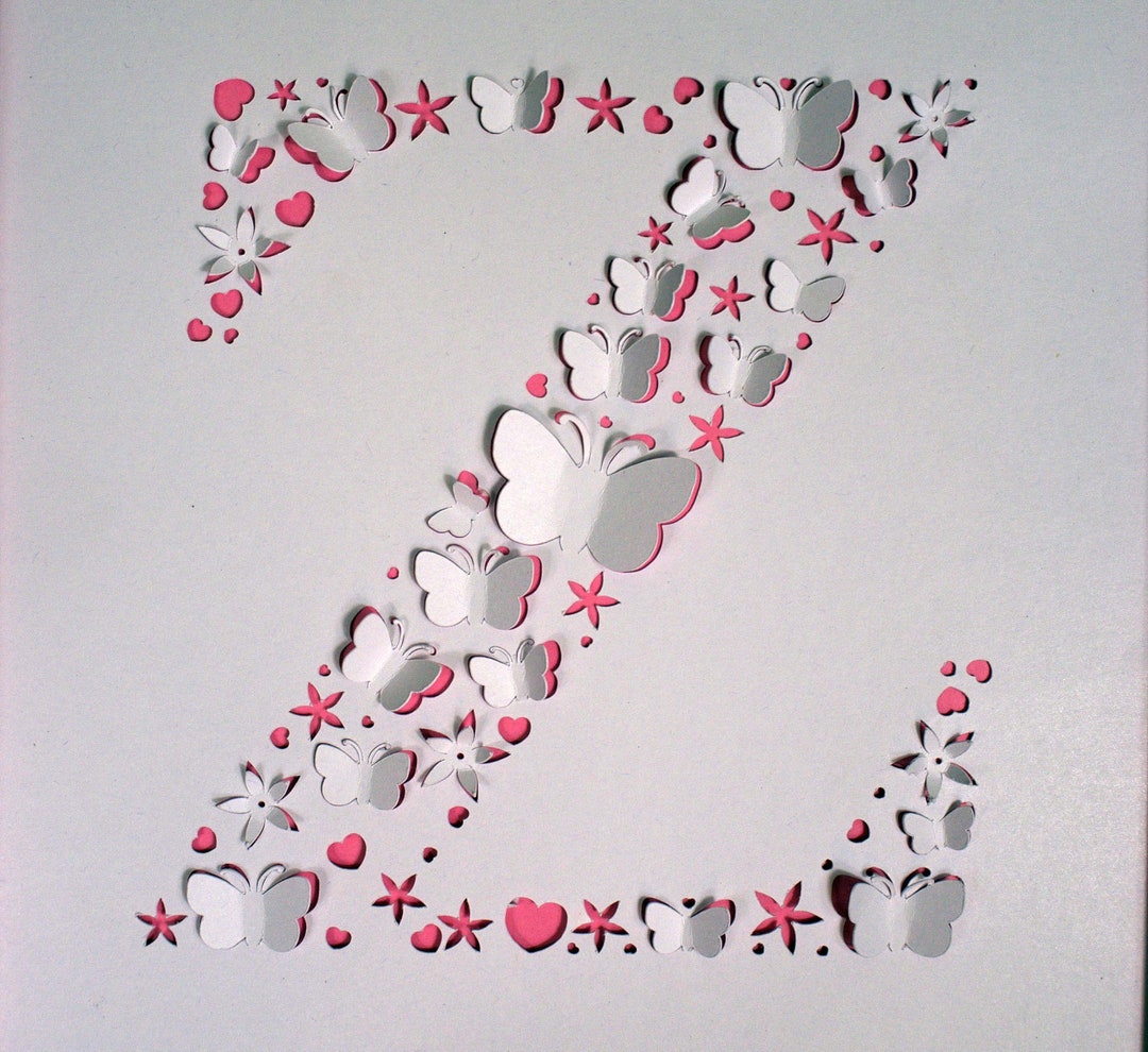 Initial Z Cut File,letter Z Cut File,papercut,svg,dxf,png,pdf,eps ...