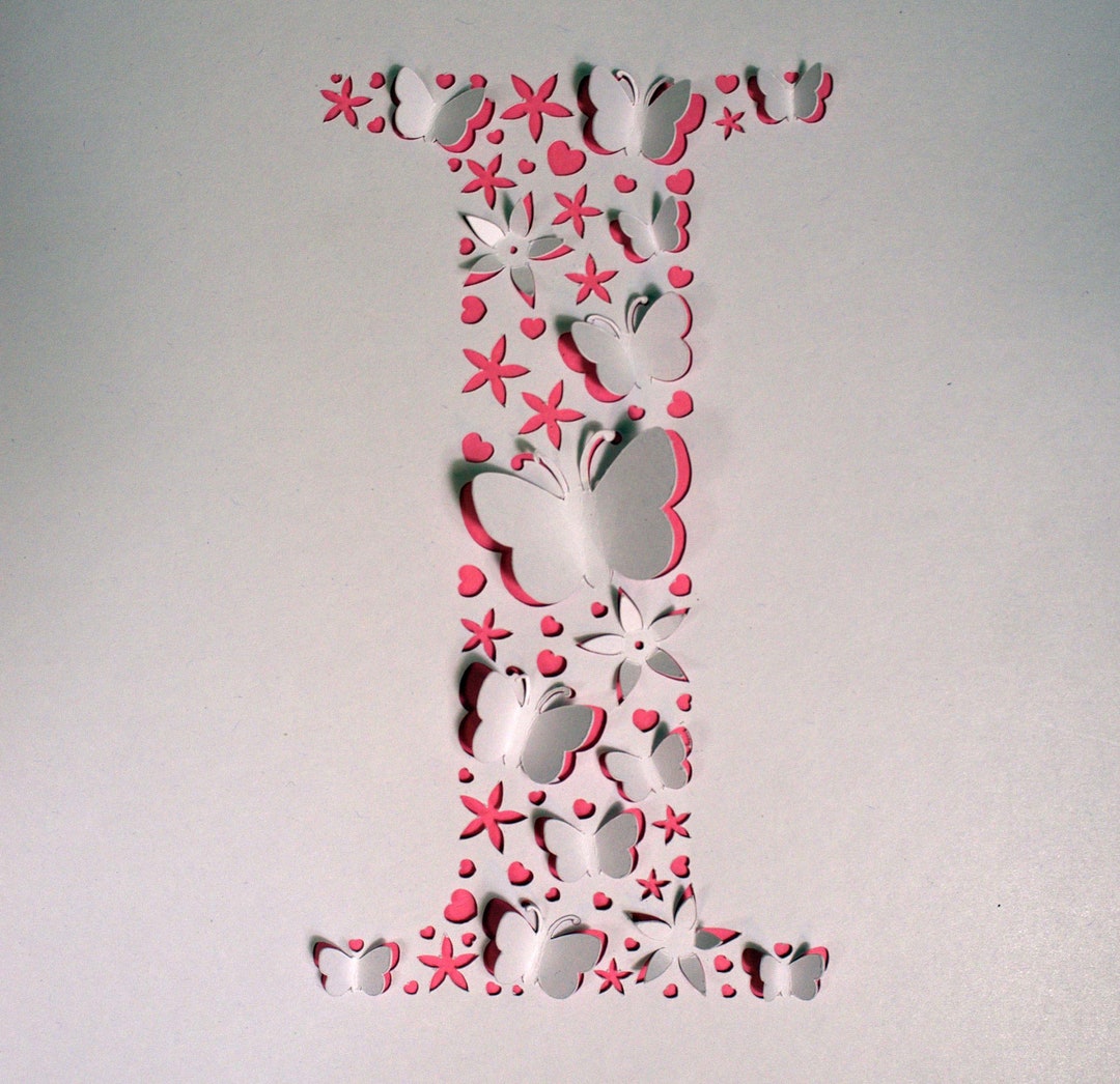 Initial I Cut File, Letter I, Alphabet Papercut Files, Papercut Pop-up ...