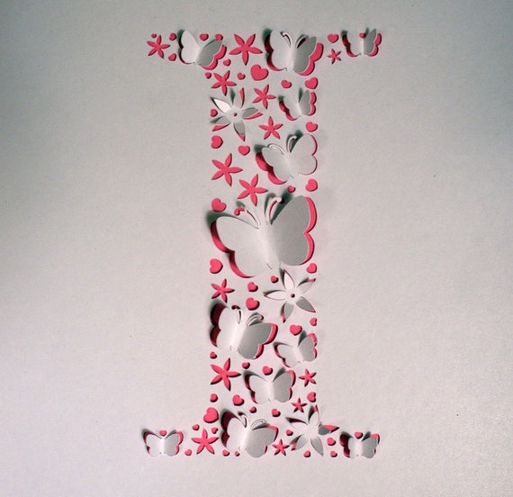 Initial I Cut File Letter I Alphabet Papercut Files | Etsy