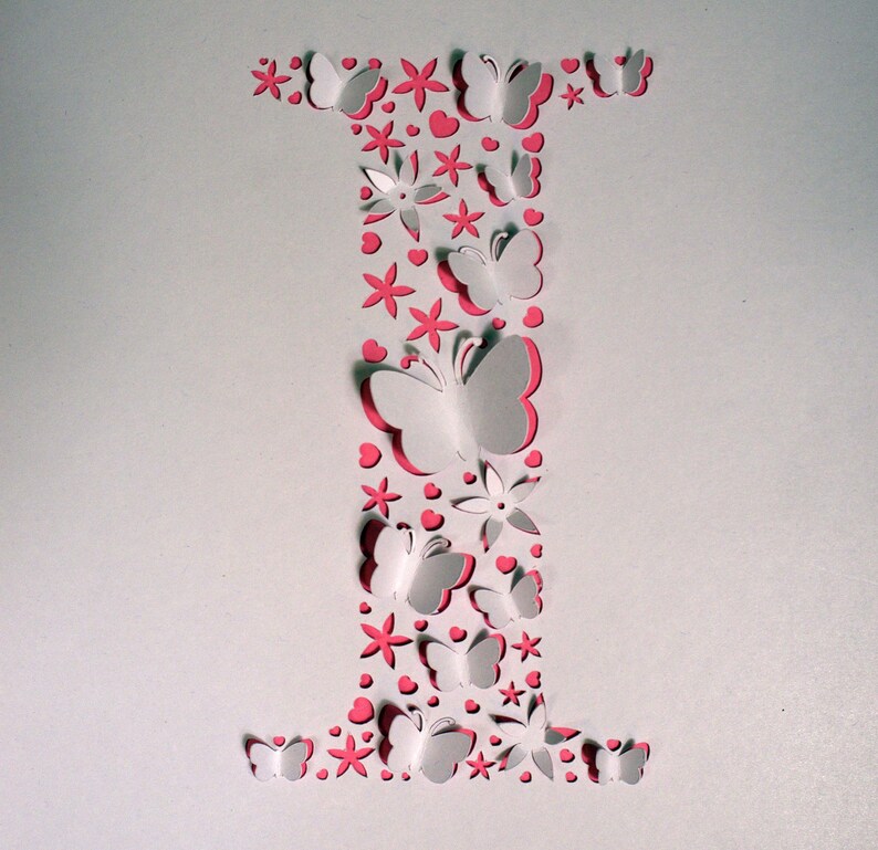Initial I Cut File Letter I Alphabet Papercut Files | Etsy