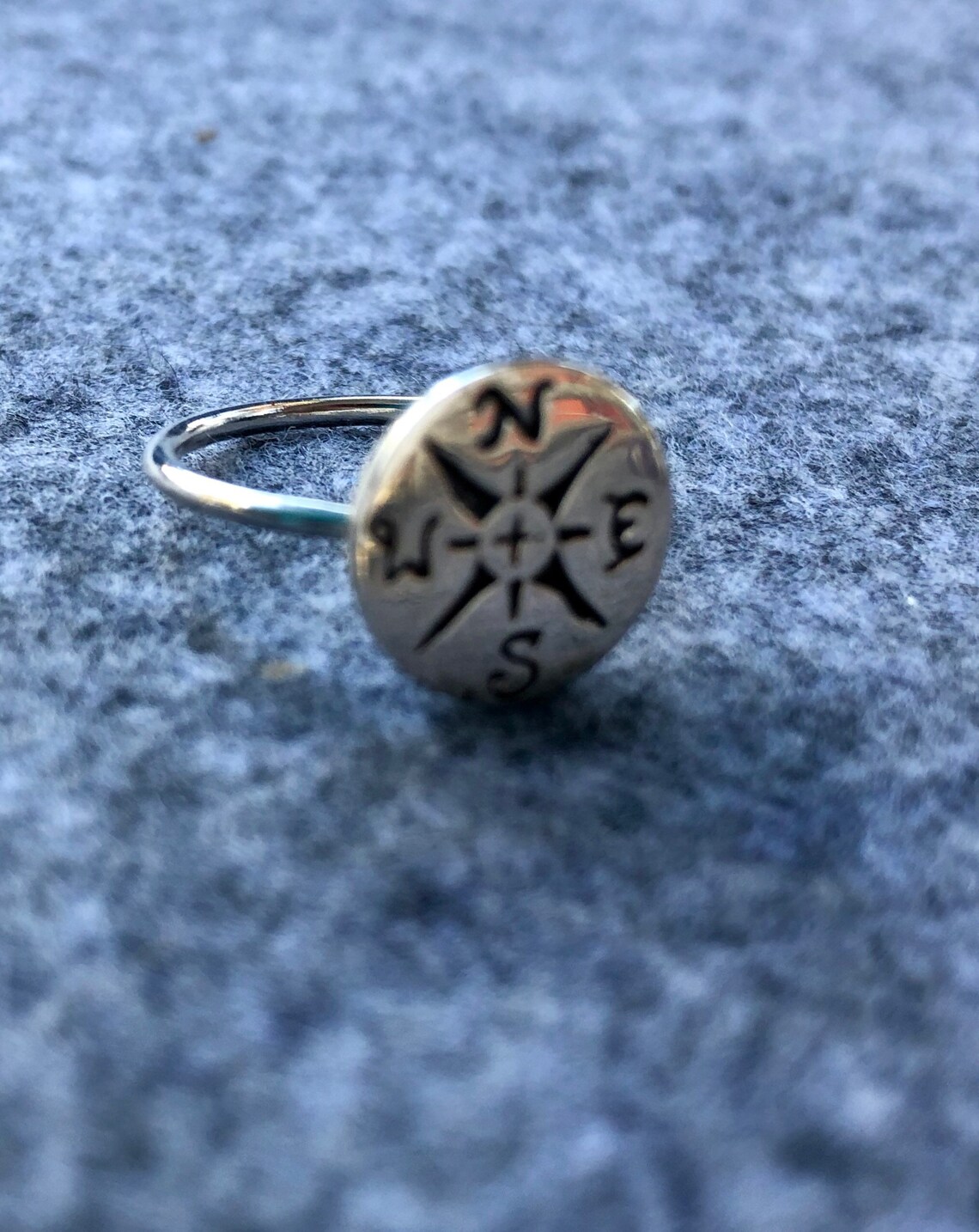 Sterling Silver Compass Ring - Etsy