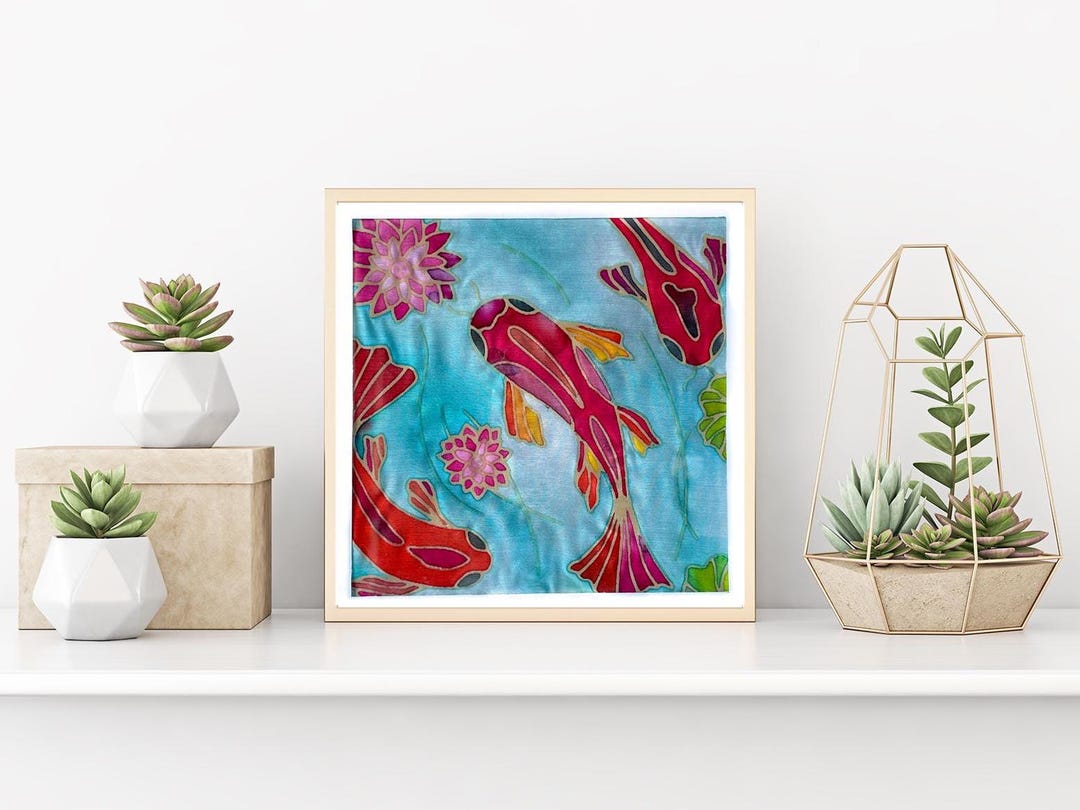 DIY Batik Koi Fabric Painting Kit - 8x8 Inch Pre Drawn Wax Design ...