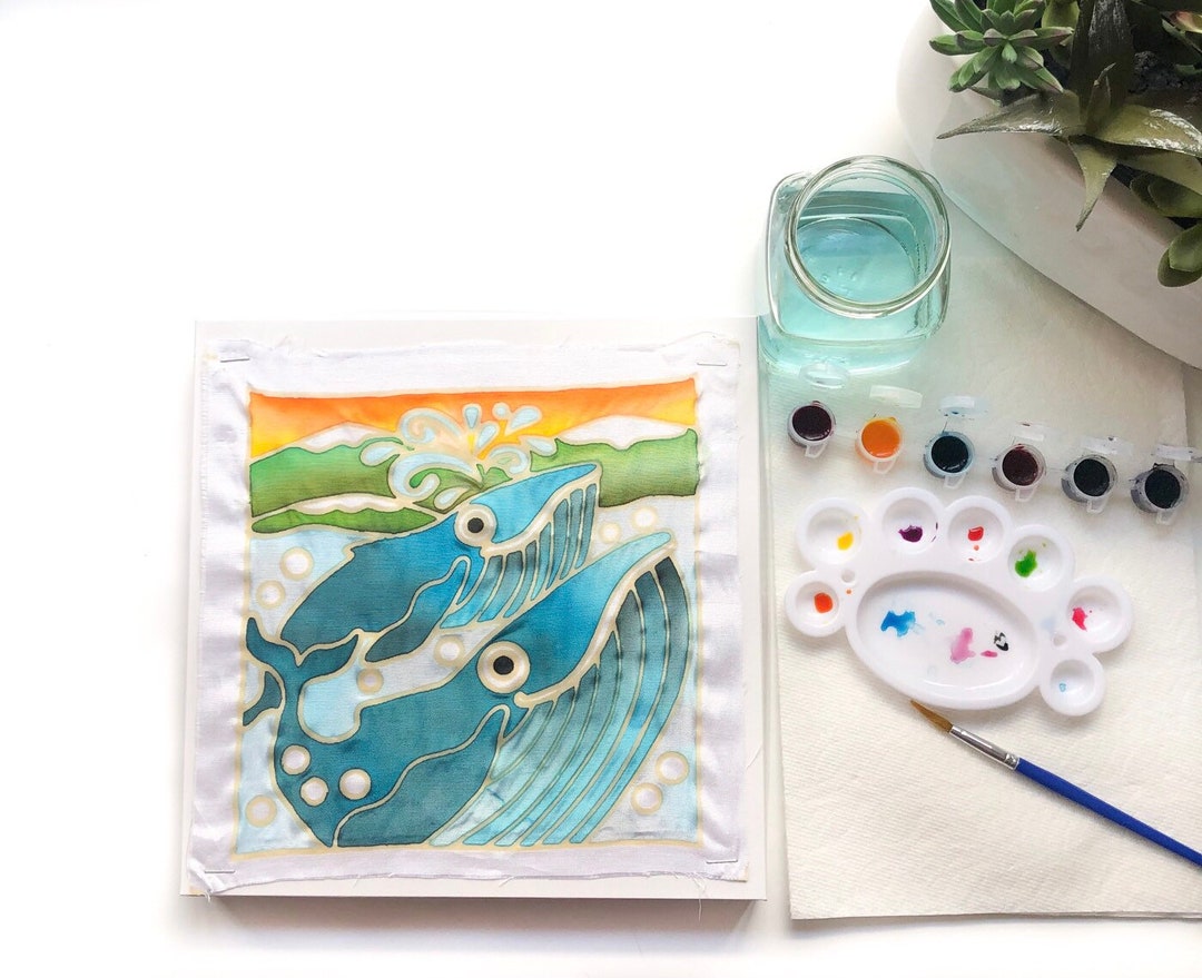 Unleash Your Inner Artist DIY Art Kit - Batik Whale Fabric Painting Kit ...