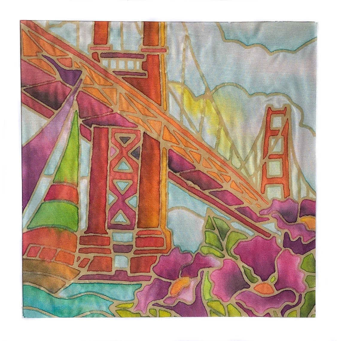 DIY Batik San Francisco Fabric Painting Kit 8x8 Inch Pre | Etsy