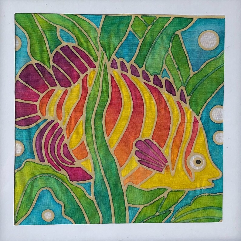 Batik Tropical Fish Fabric Painting Kit 8x8 Inch Pre Drawn - Etsy