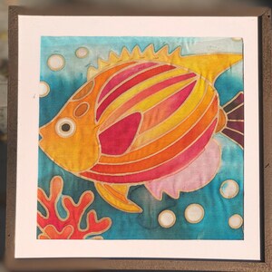 Batik Fish Fabric Painting Kit - 8x8 Inch Pre Drawn Wax Design, Paint ...