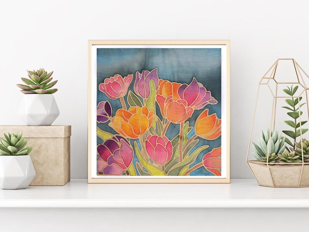 DIY Batik Tulip Fabric Painting Kit - 8x8 Inch Pre Drawn Wax Design ...