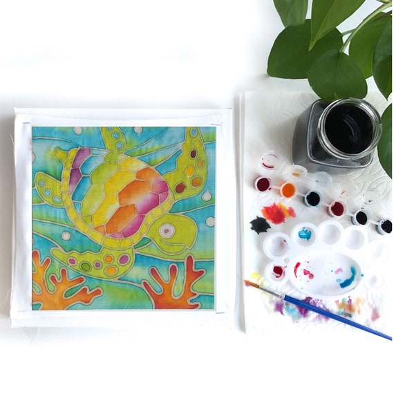 DIY Batik Turtle Fabric Painting Kit 8x8 Inch Pre Drawn Wax - Etsy
