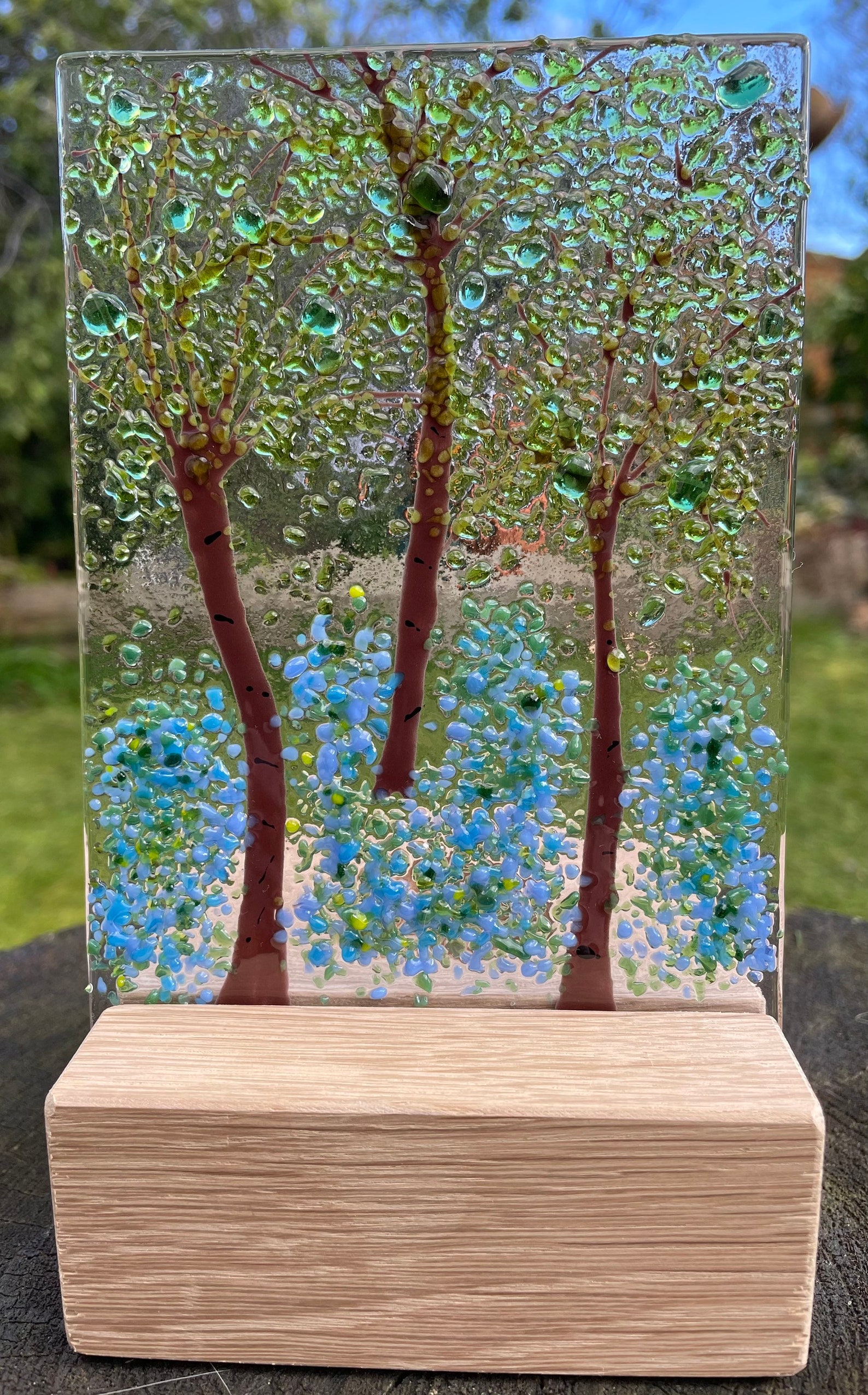 Bluebell Wood Tea Light-fused Glass Tea Light Holder-bluebells | Etsy