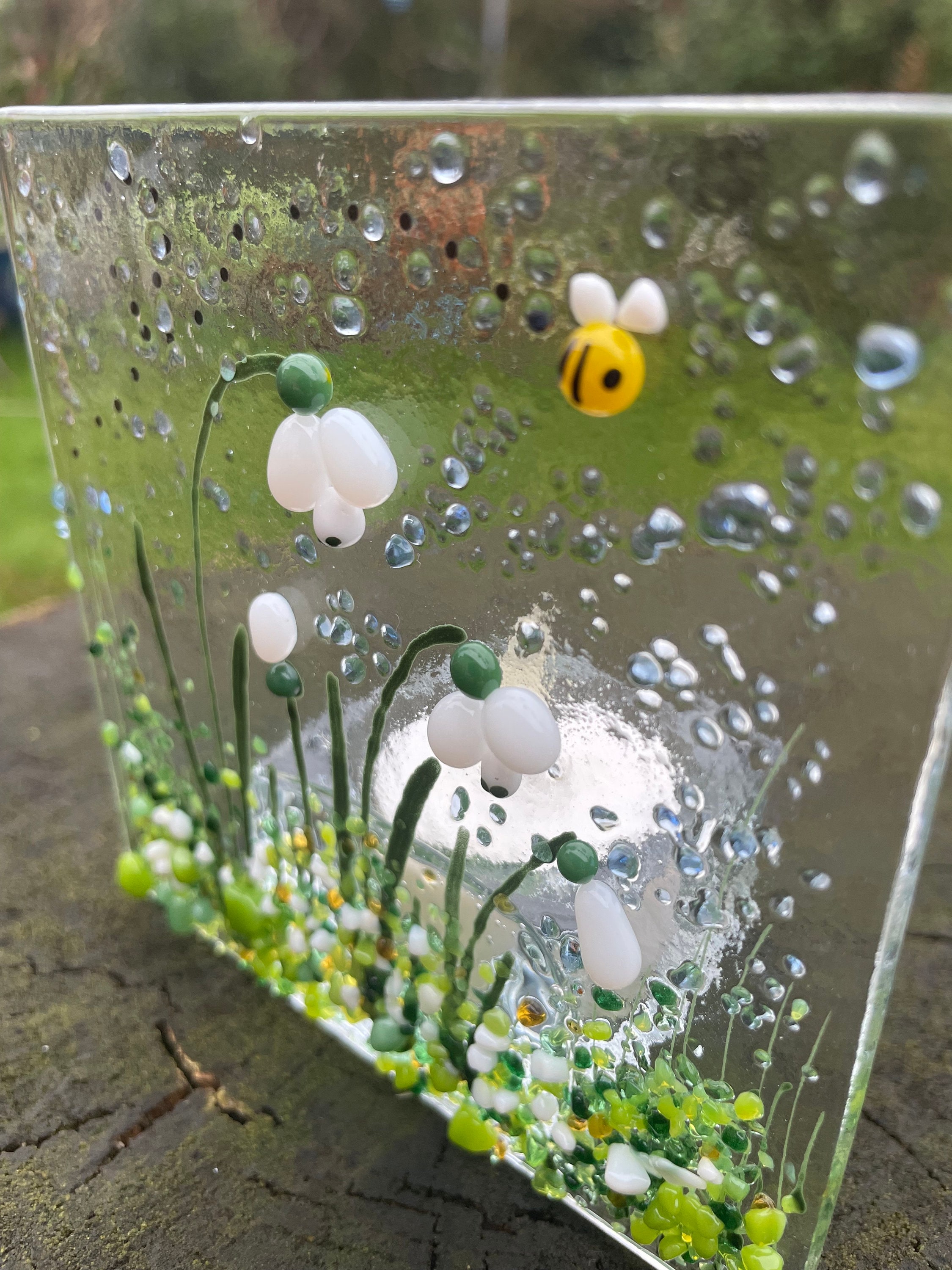 Snowdrop Fused Glass Tea Light-candle Votive - Etsy UK