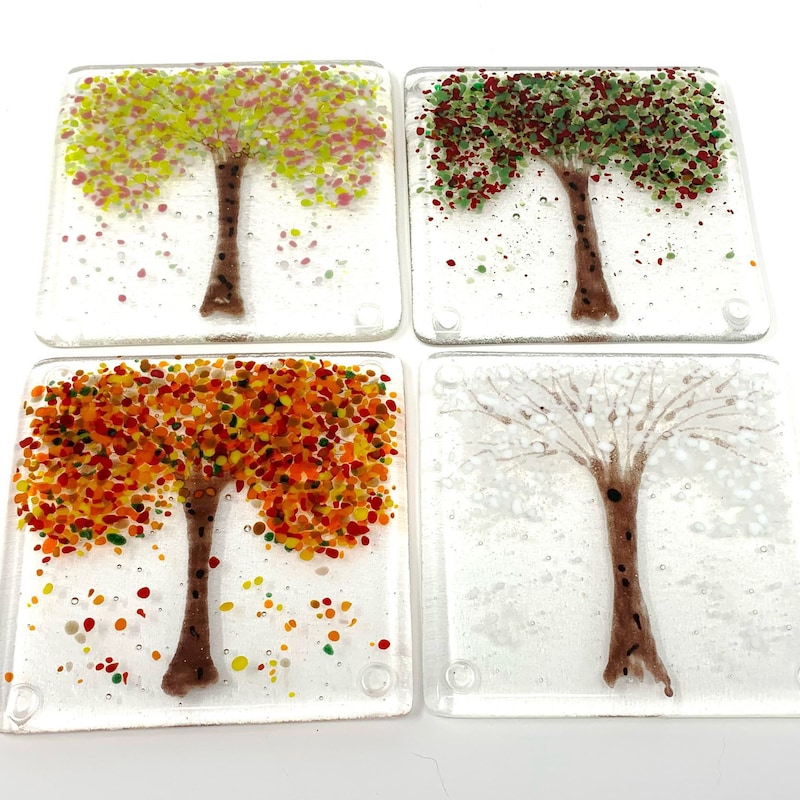 Winter Table Fused Glass - Etsy UK