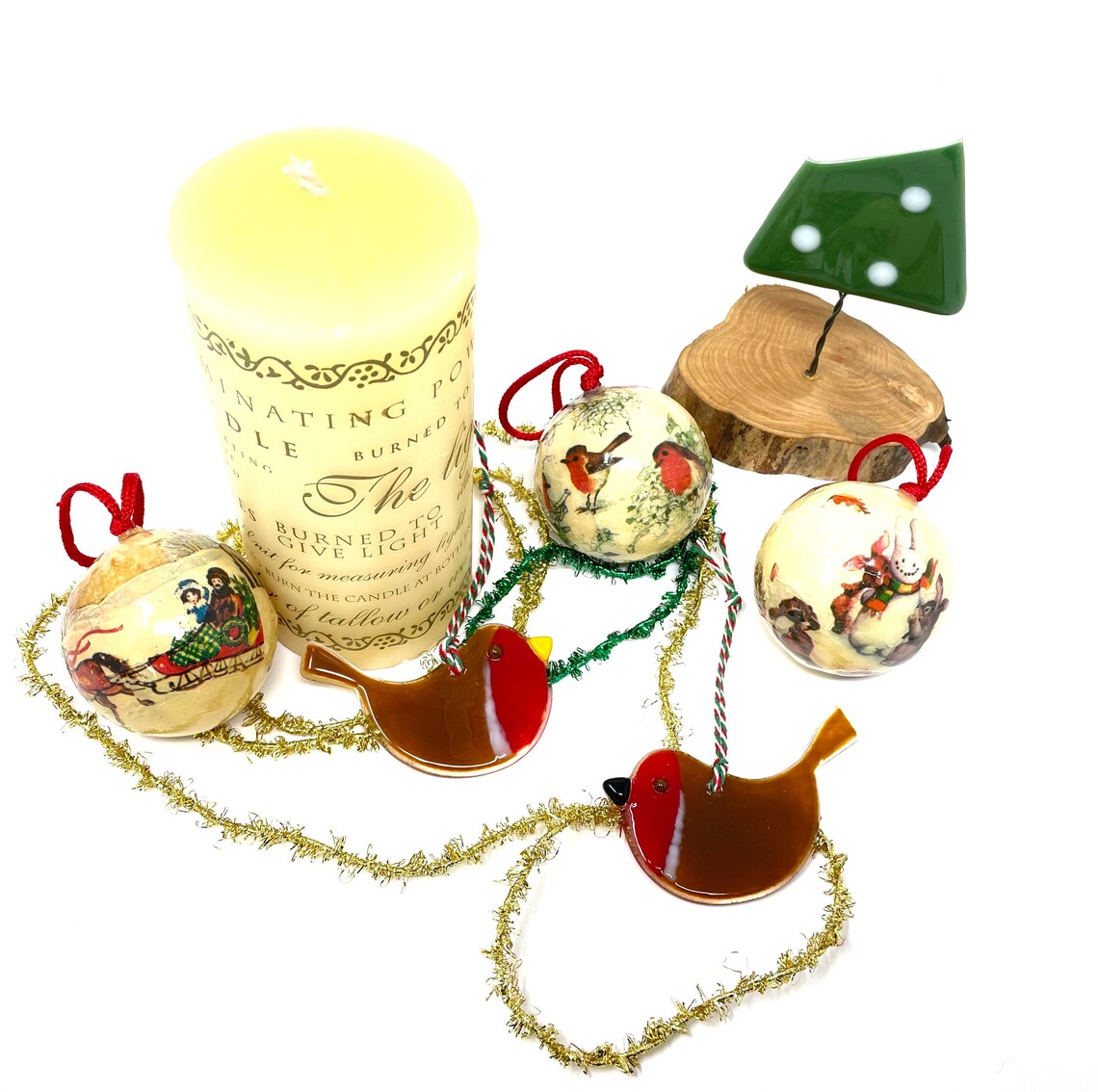 Robin Fused Glass Hanger/ Bird Hanger/ Brown & Red Robin - Etsy UK