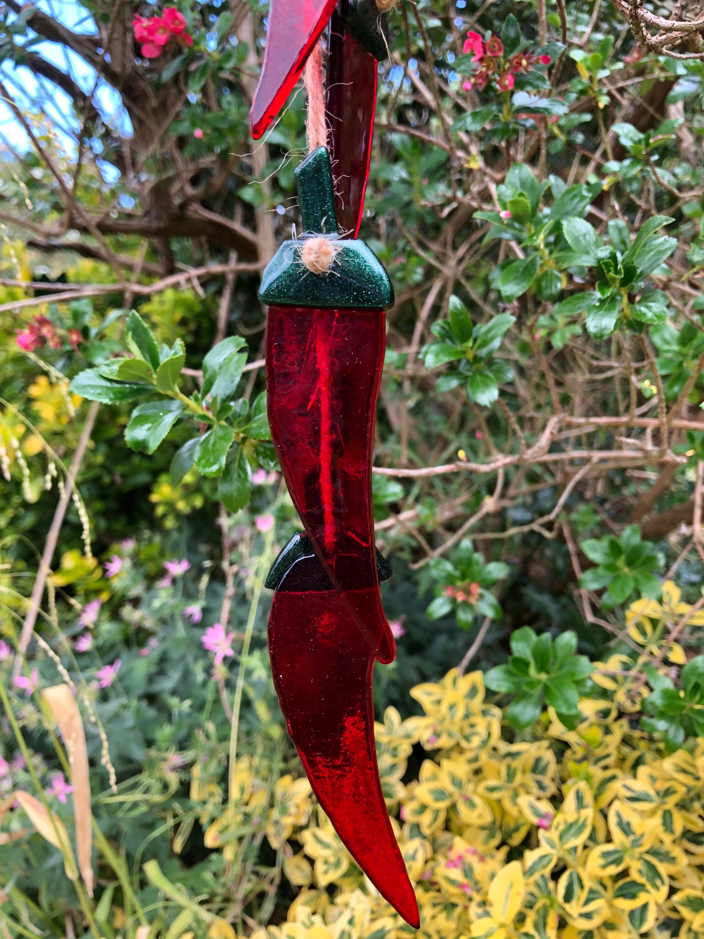 Fused Glass Chilli Hanging/chilli Suncatcher/red Chilli | Etsy