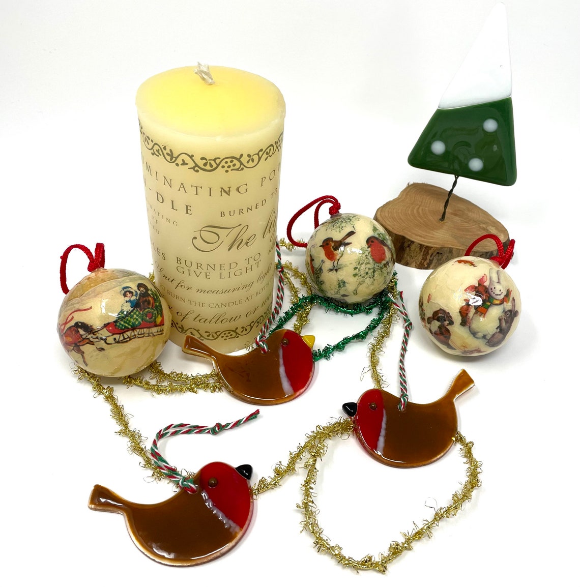 Robin Fused Glass Hanger/ Bird Hanger/ Brown & Red Robin - Etsy UK