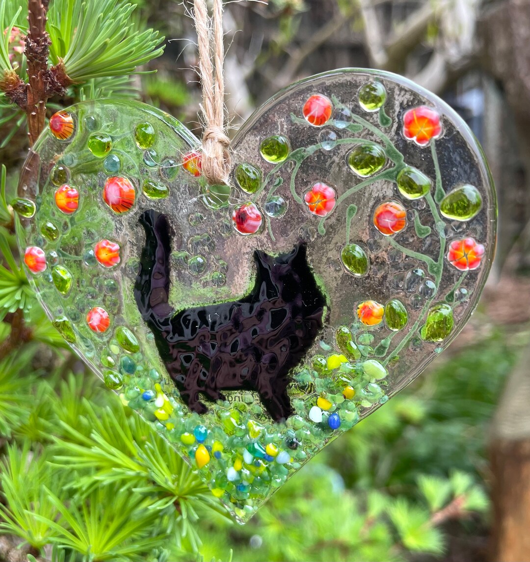 Fluffy Cat Heart Hanger-fluffy Cats Gifts-heart Hanger With Cat-cat ...