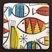 Retro Fish Glass Coaster: Funky Drink Mat - Etsy