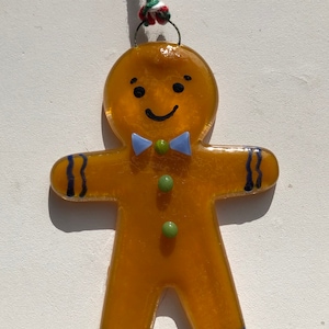 Gingerbread Man Fused Glass Christmas Tree Hanger/colourful Gingerbread ...