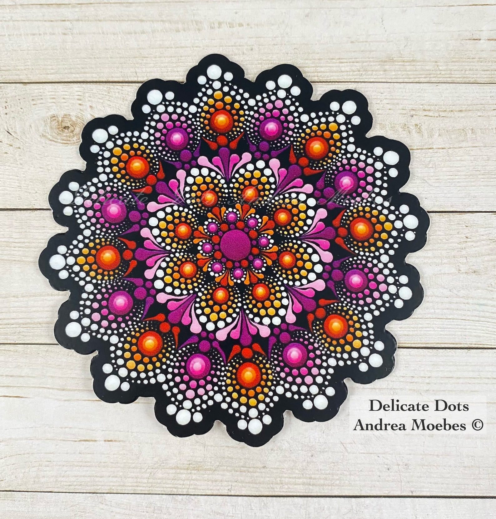 Mandala Vinyl Sticker, Dot Mandala Sticker, Waterproof Vinyl Sticker ...