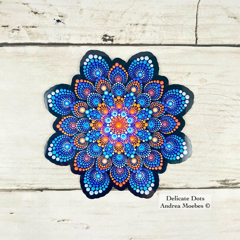 Mandala Vinyl Sticker Dot Mandala Sticker Waterproof Vinyl - Etsy
