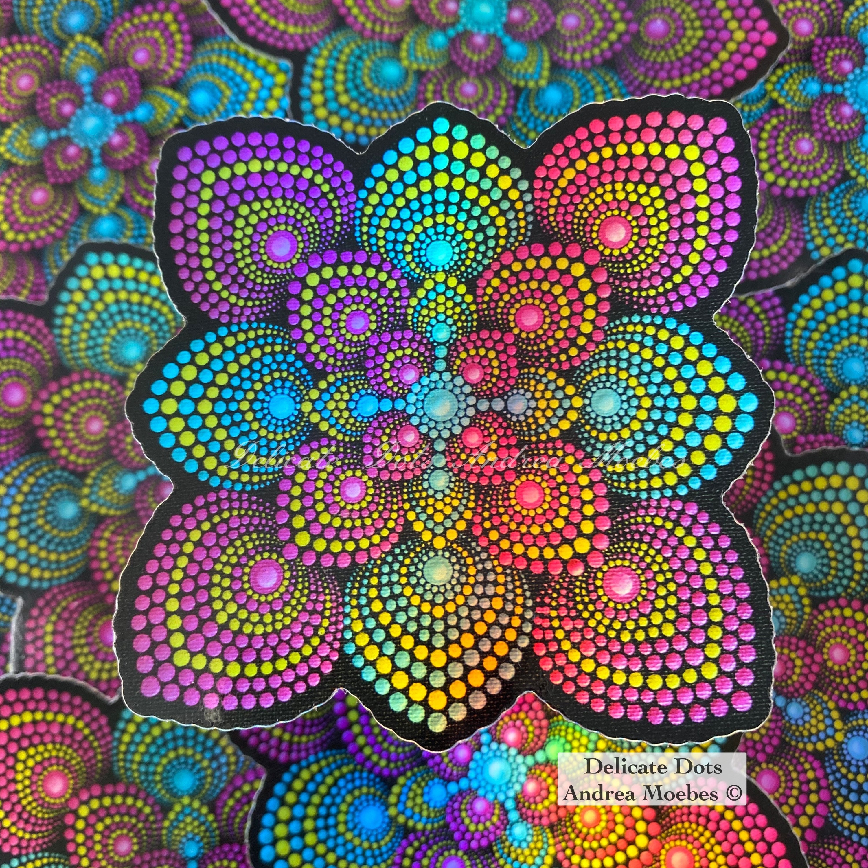 Holographic Dot Mandala Sticker: Waterproof Vinyl Decal - Etsy