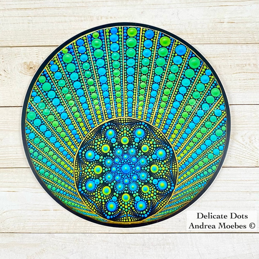 Mandala Vinyl Sticker, Dot Mandala Sticker, Waterproof Vinyl Sticker ...