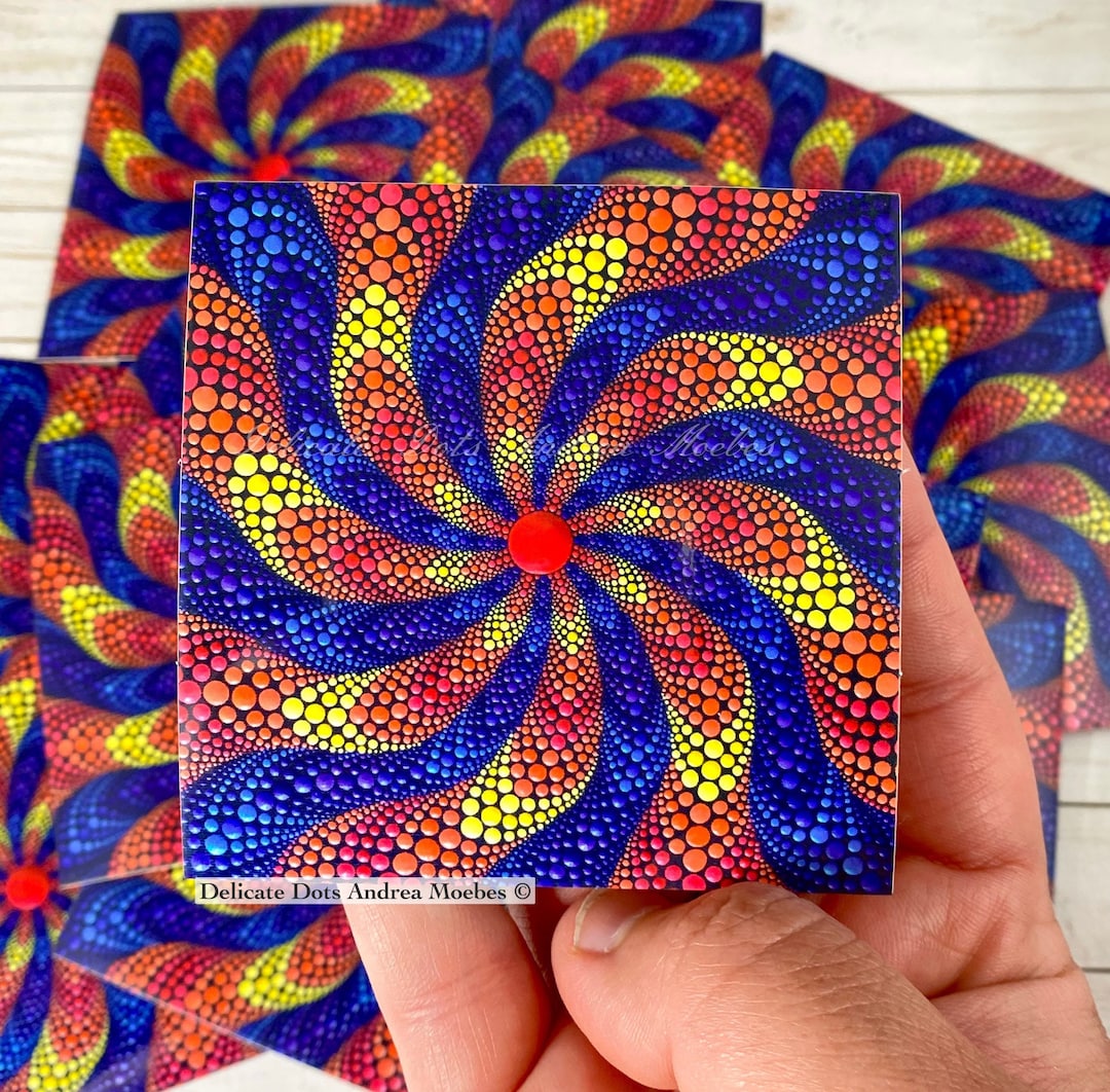 Mandala Vinyl Sticker, Dot Mandala Sticker, Waterproof Vinyl Sticker ...