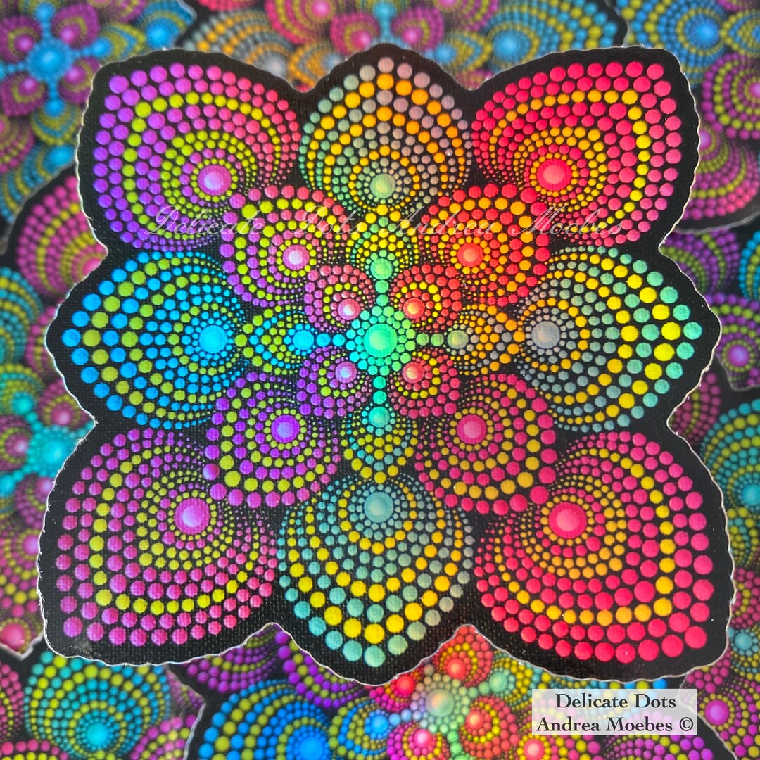 Holographic Dot Mandala Sticker: Waterproof Vinyl Decal - Etsy