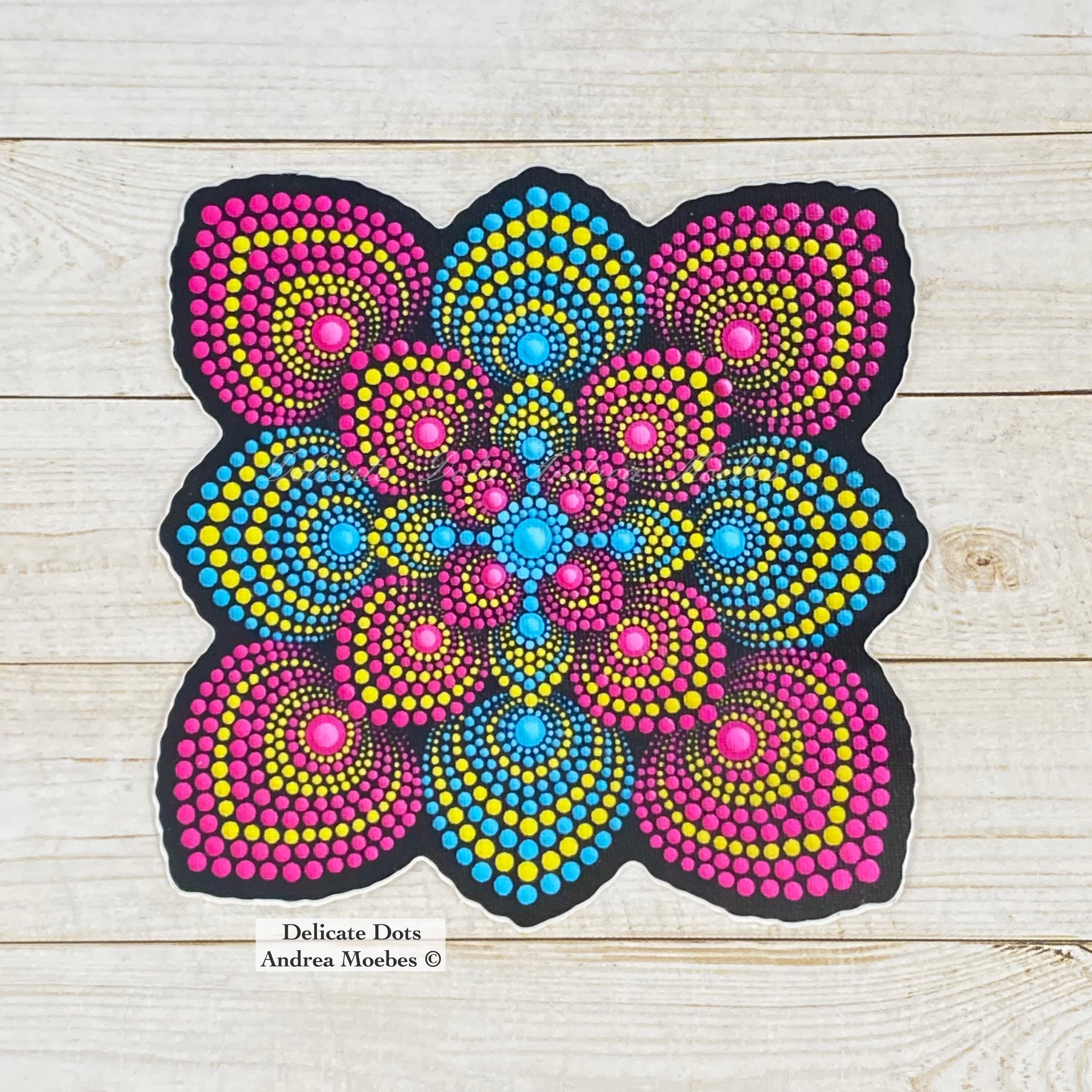 Mandala Vinyl Sticker, Dot Mandala Sticker, Waterproof Vinyl Sticker ...