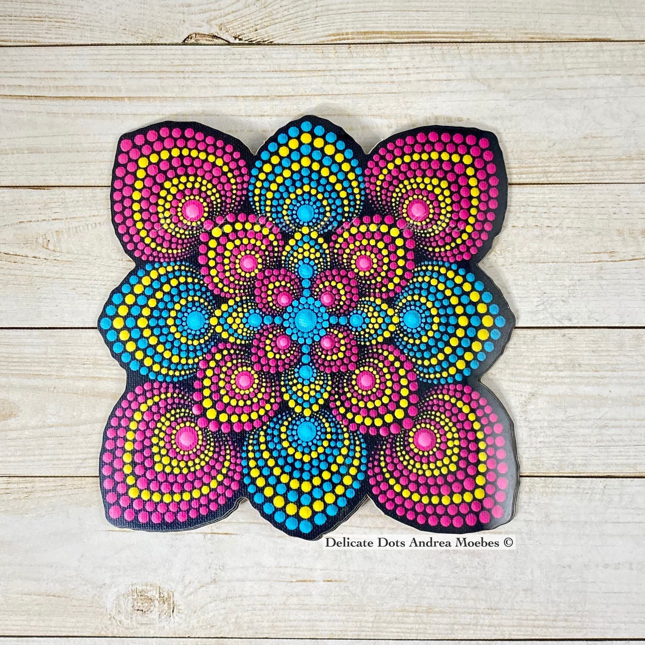 Mandala Vinyl Sticker, Dot Mandala Sticker, Waterproof Vinyl Sticker ...