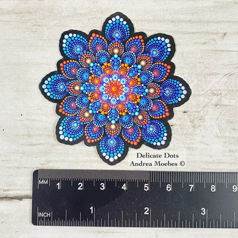 Mandala Vinyl Sticker, Dot Mandala Sticker, Waterproof Vinyl Sticker ...