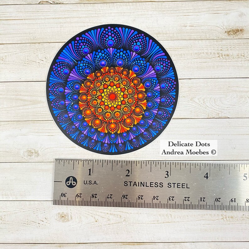 Mandala Vinyl Sticker Dot Mandala Sticker Waterproof Vinyl - Etsy