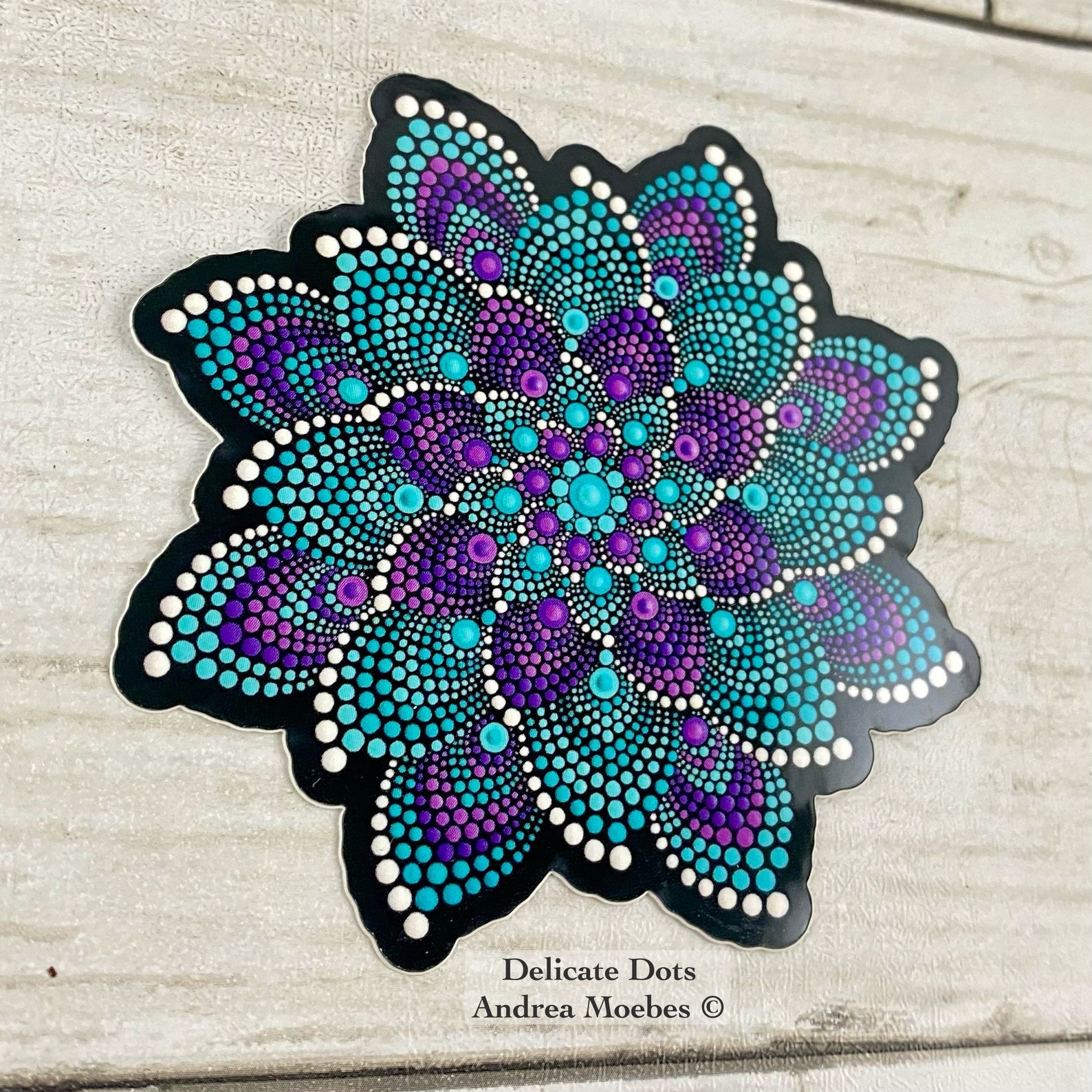 Mandala Vinyl Sticker Dot Mandala Sticker Waterproof Vinyl - Etsy