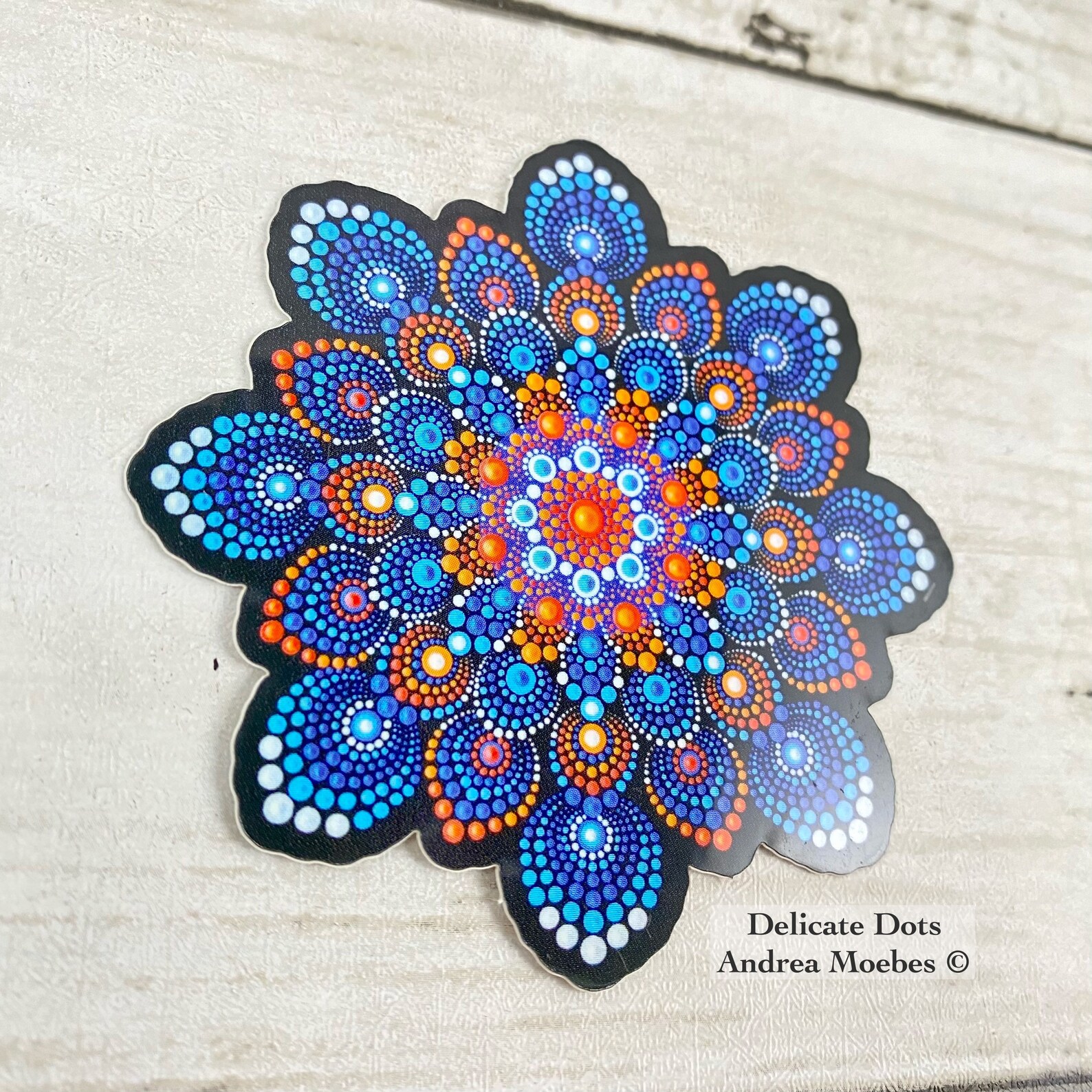 Mandala Vinyl Sticker Dot Mandala Sticker Waterproof Vinyl - Etsy