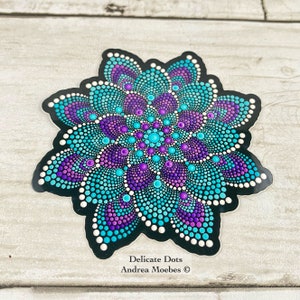 Mandala Vinyl Sticker, Dot Mandala Sticker, Waterproof Vinyl Sticker ...