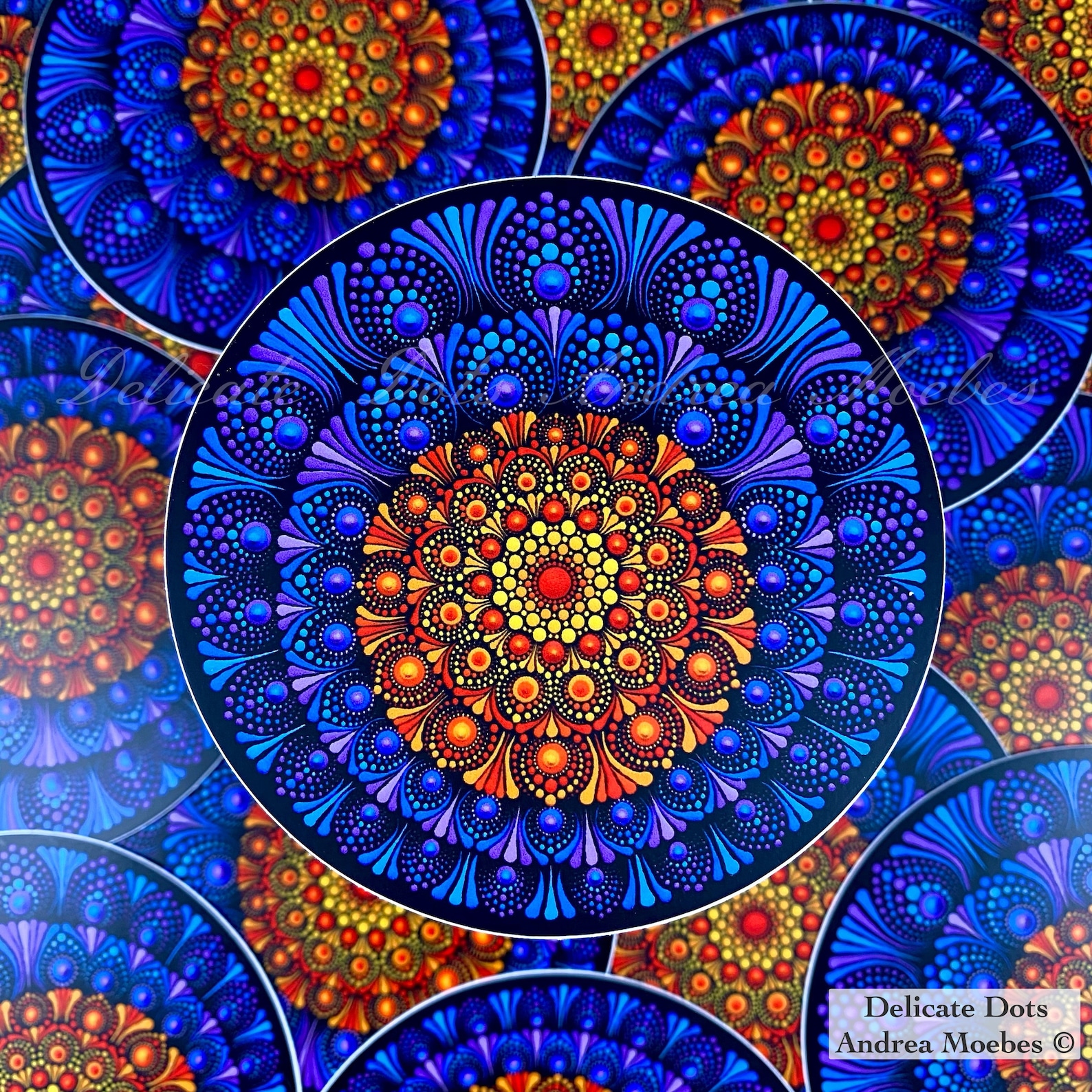 Mandala Vinyl Sticker Dot Mandala Sticker Waterproof Vinyl - Etsy