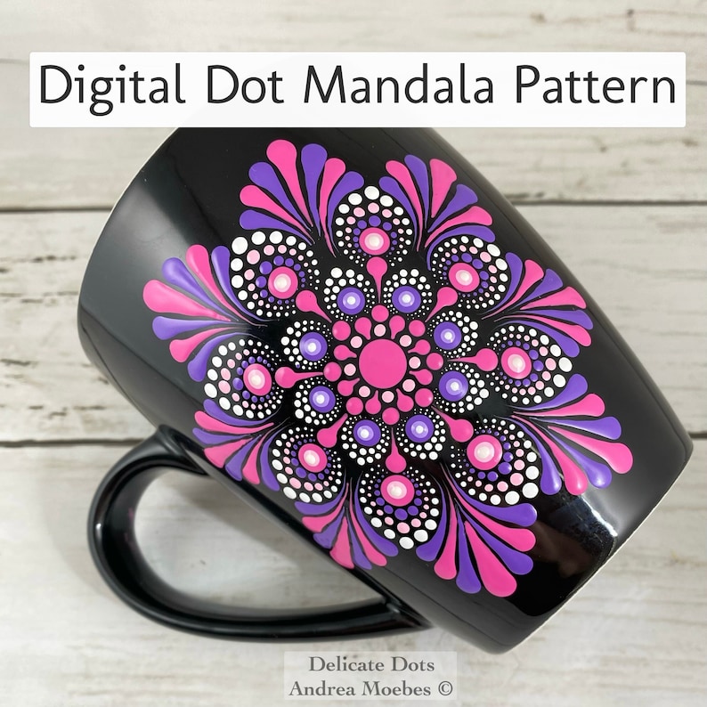 Digital Dot Mandala Flower Pattern Hydrangea Dreams Delicate - Etsy