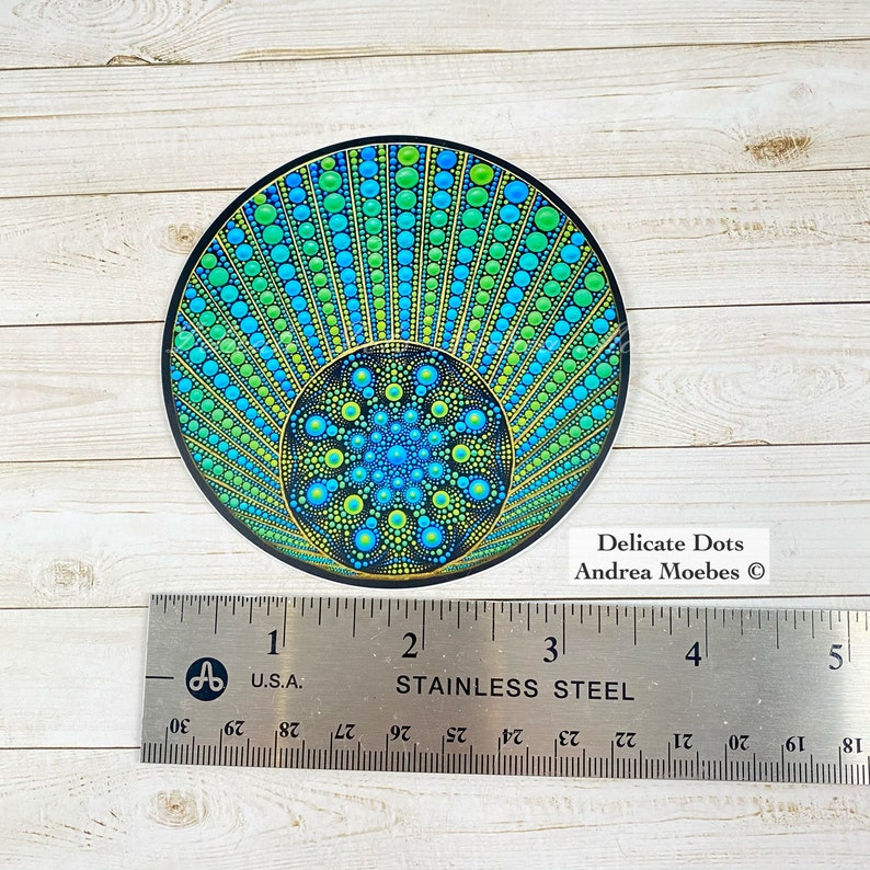 Mandala Vinyl Sticker, Dot Mandala Sticker, Waterproof Vinyl Sticker ...