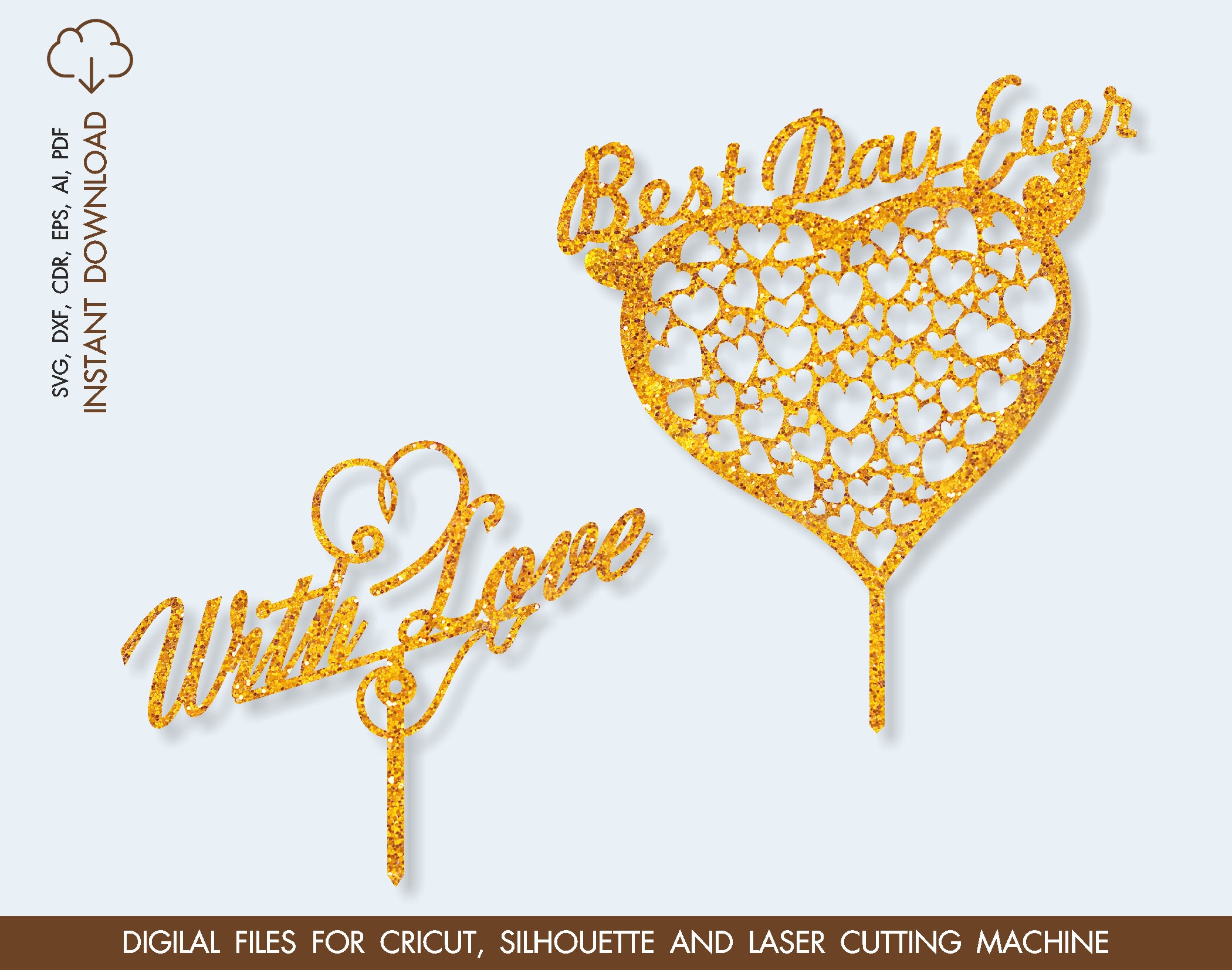 Set de 6 toppers de pastel Cake topper svg Topper de pastel - Etsy España