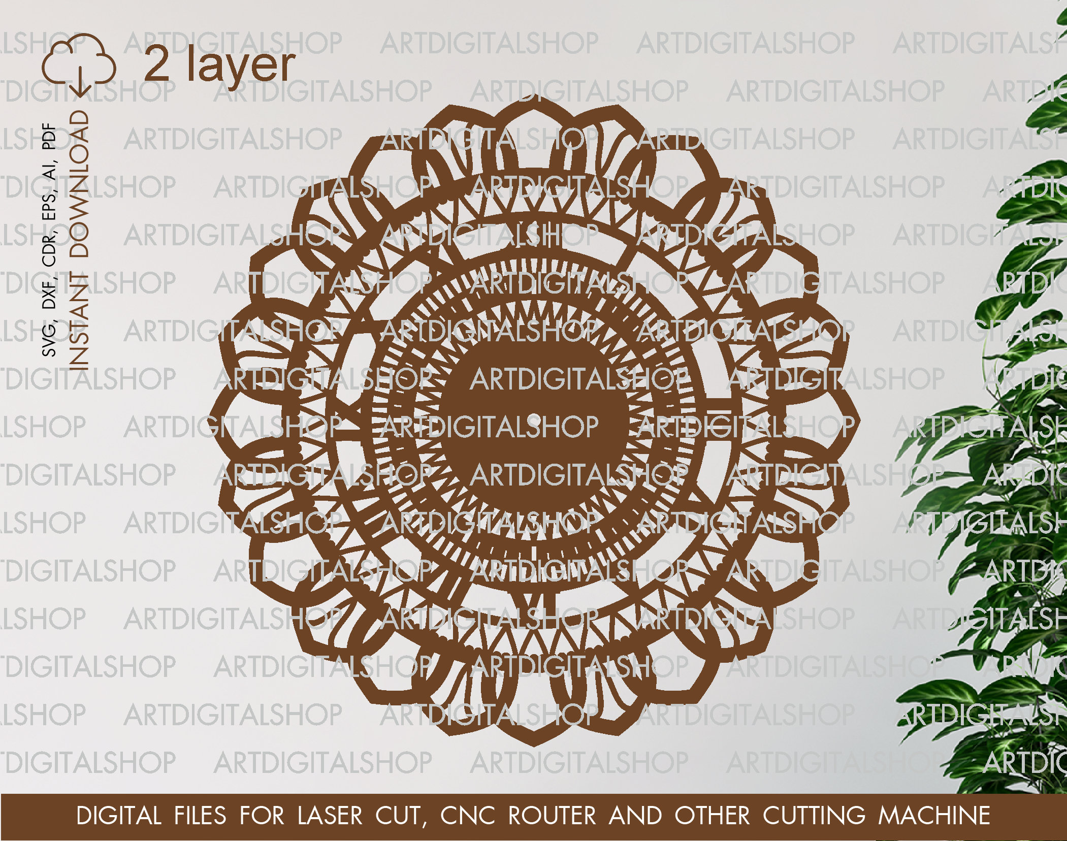Multilayer Cutting Model, Clock Laser Cut, Wall Clock SVG, 3D Vector ...