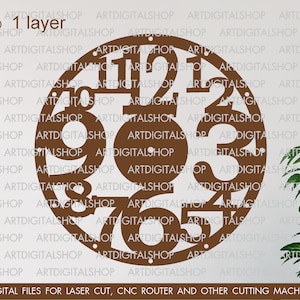 Multilayer Cutting Model, Clock Laser Cut, Wall Clock SVG, 3D Vector ...